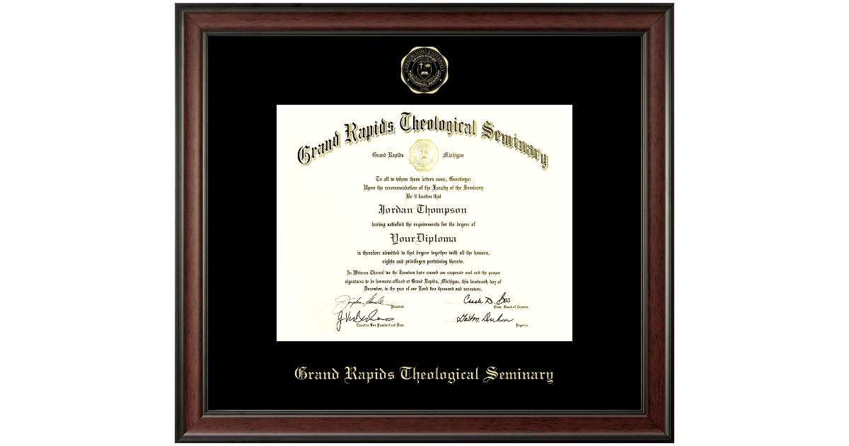 Gold Embossed Diploma Frame in Studio Grand Rapids Theological Seminary ...