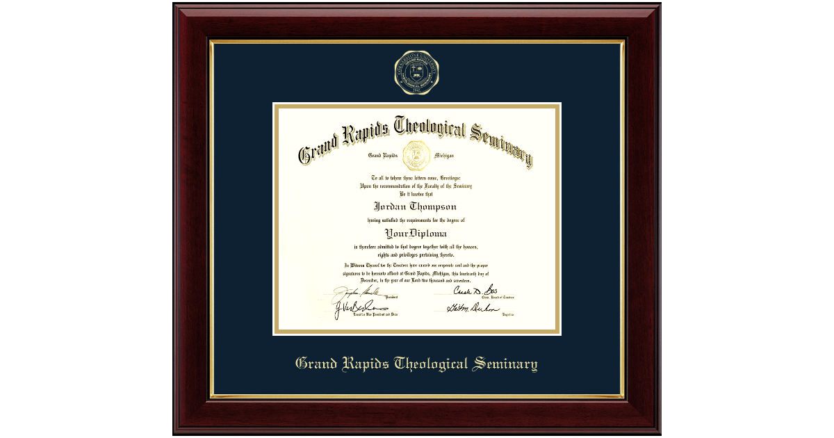 Gold Embossed Diploma Frame in Gallery Grand Rapids Theological ...