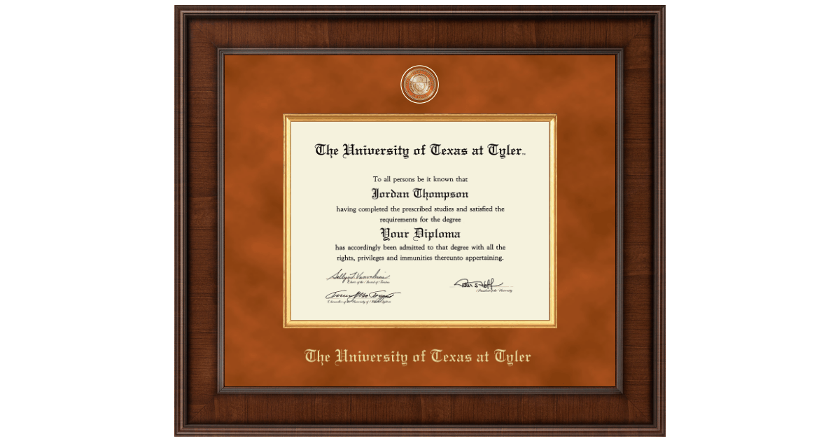The University of Texas At Tyler Diploma Frame | Church Hill Classics