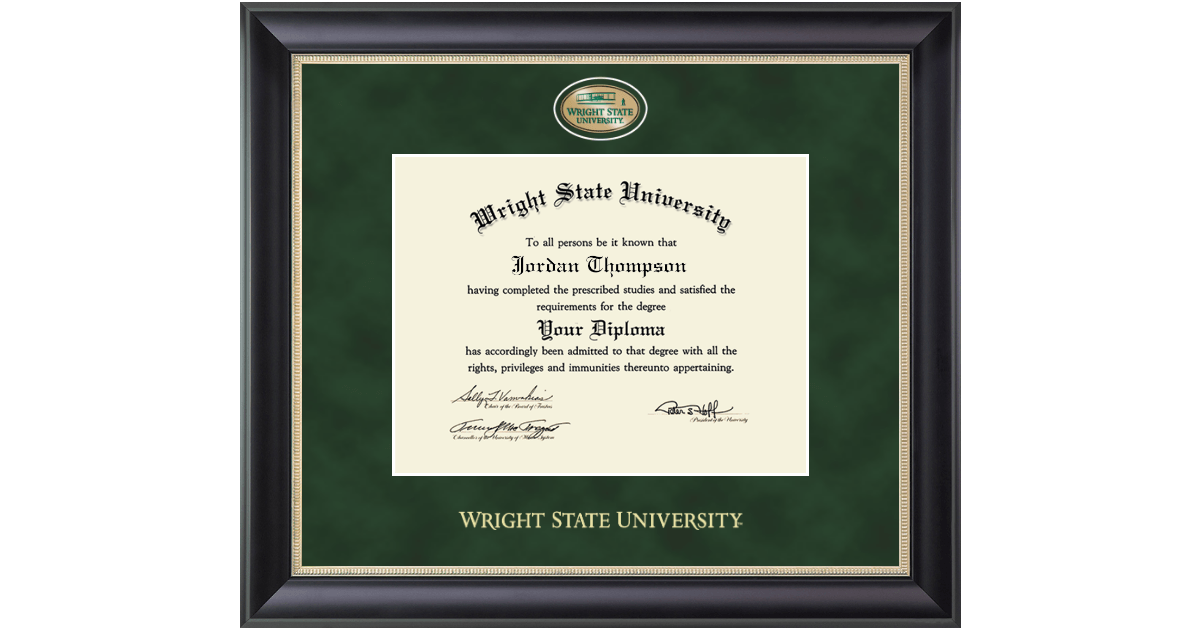 Regal Edition Diploma Frame in Noir Wright State University - Item #315072