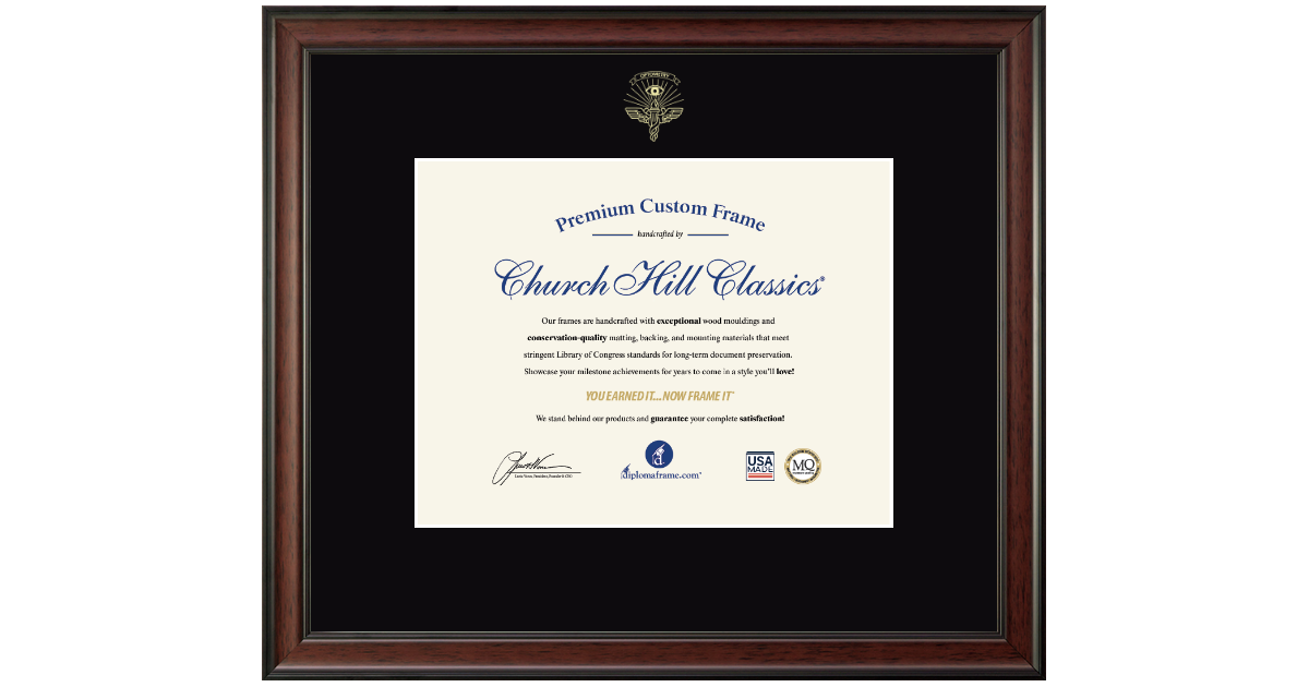Embossed Optometry Certificate Frame in Studio Optometry Certificate ...