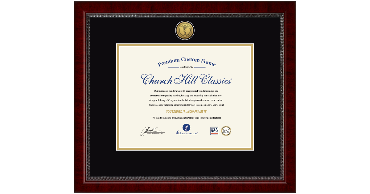 Engraved Medical Certificate Frame in Sutton Medical School Certificate ...