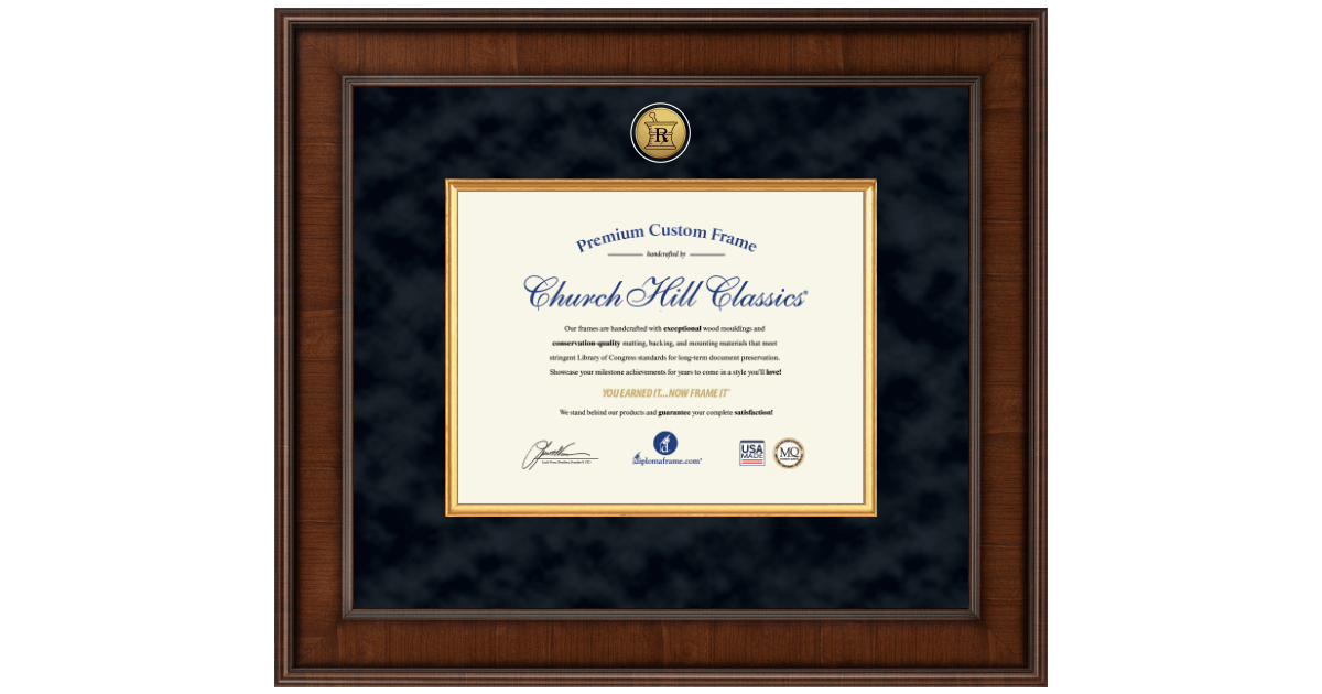 Pharmacy Certificate Frames | Church Hill Classics