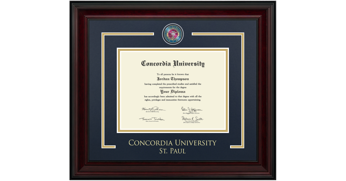 Pre 2011- Showcase Edition Diploma Frame in Encore Concordia University ...