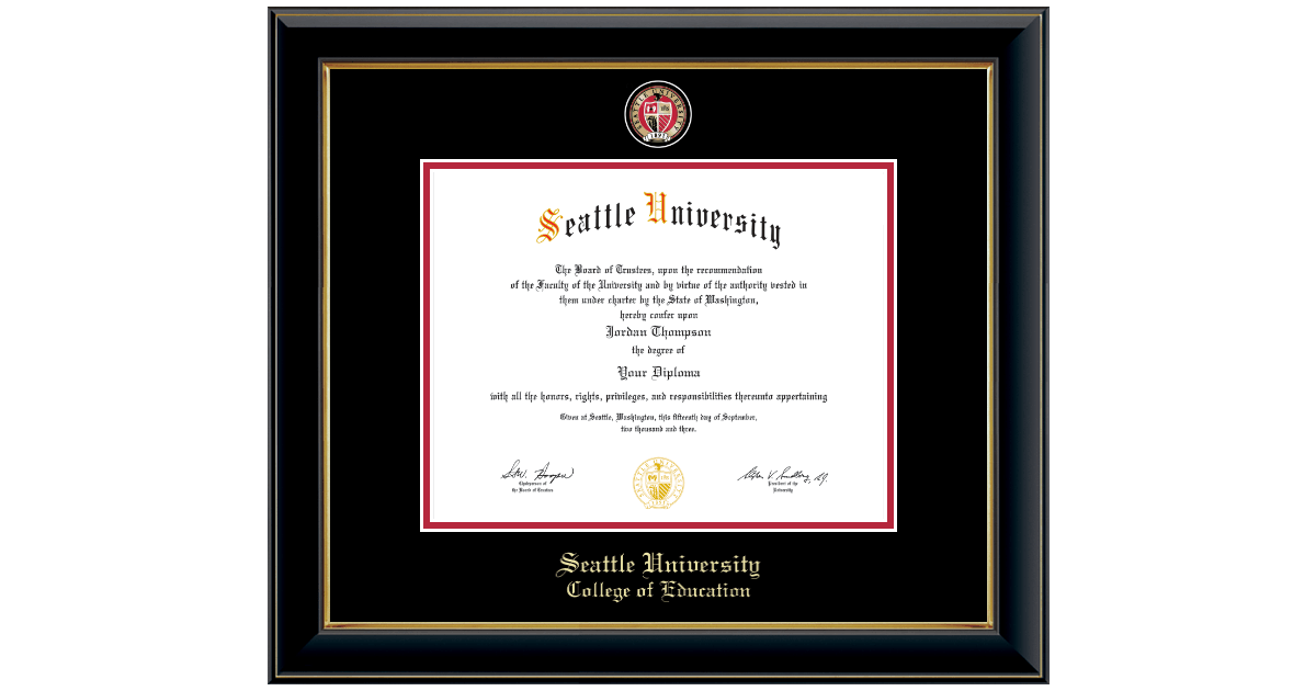 Masterpiece Medallion Diploma Frame in Onyx Gold Seattle University ...
