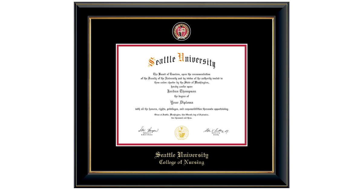 Masterpiece Medallion Diploma Frame in Onyx Gold Seattle University ...