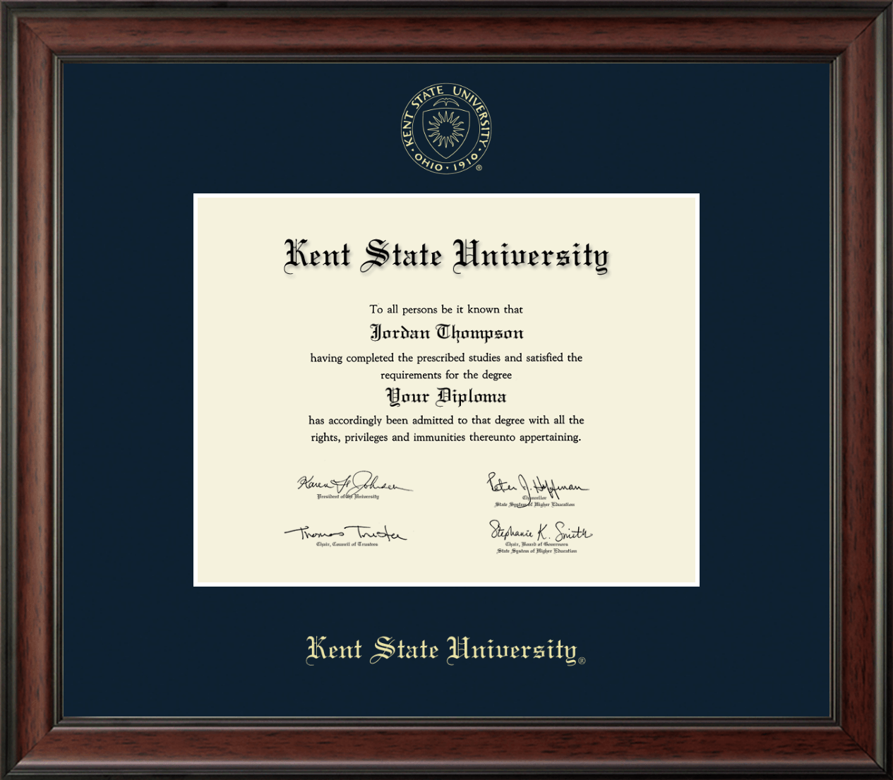Kent State University Gold Embossed Diploma Frame in Studio - Item #316587