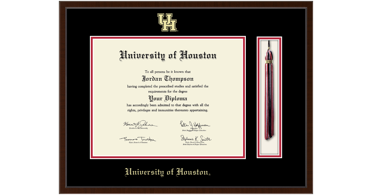 Tassel & Cord Diploma Frame in Delta University of Houston - Item ...