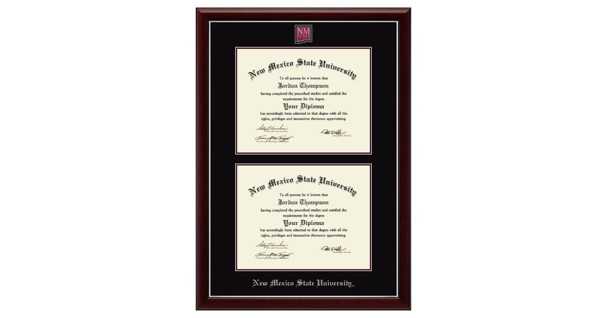 Masterpiece Medallion Double Diploma Frame in Gallery Silver New Mexico ...