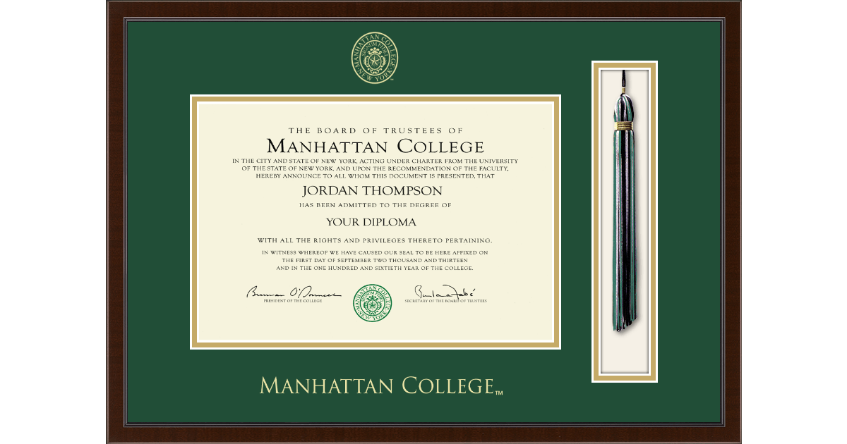 Tassel & Cord Diploma Frame in Delta Manhattan College - Item #317298 ...
