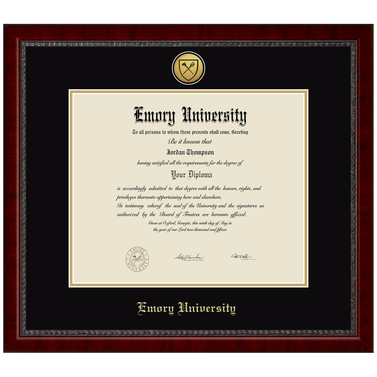 Gold Engraved Medallion Diploma Frame in Sutton Emory University - Item ...