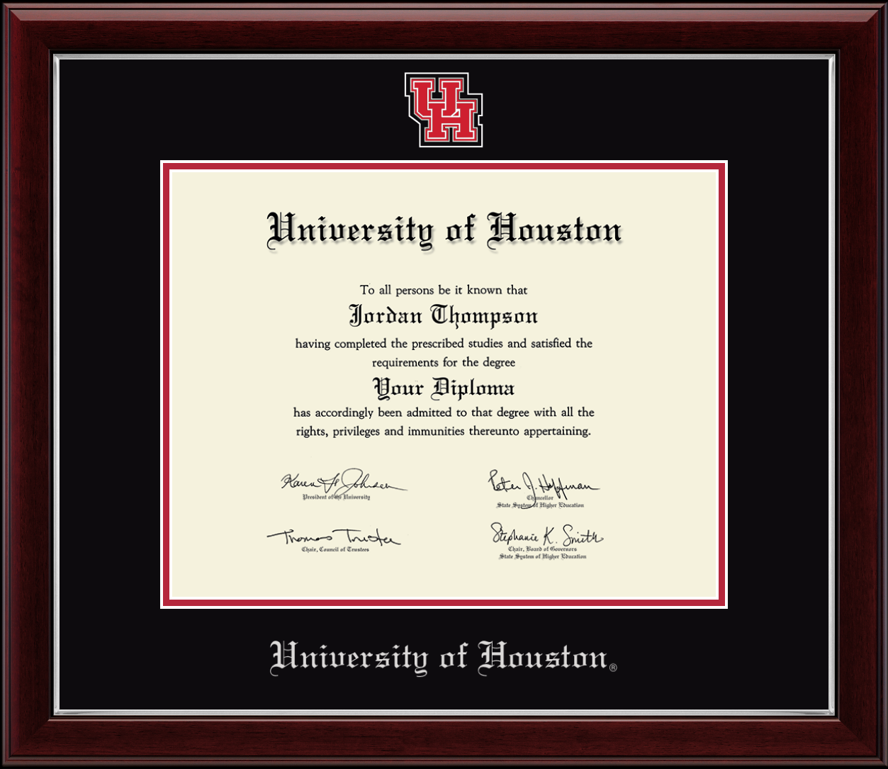 University of Houston Masterpiece Spirit Medallion Diploma Frame in ...