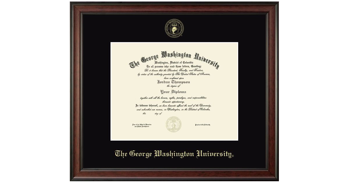 Gold Embossed Diploma Frame in Studio The George Washington University ...