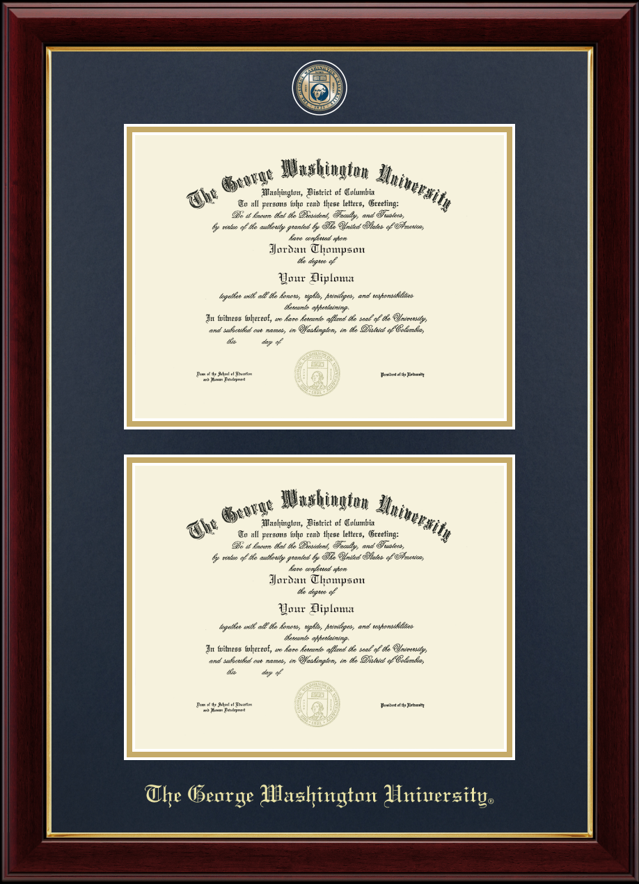 The George Washington University Masterpiece Medallion Double Diploma ...