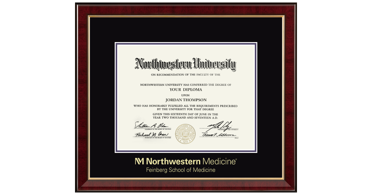 Gold Embossed Diploma Frame in Murano Northwestern University - Item ...