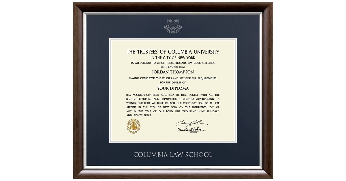 Silver Embossed Diploma Frame in Devonshire Columbia University - Item ...
