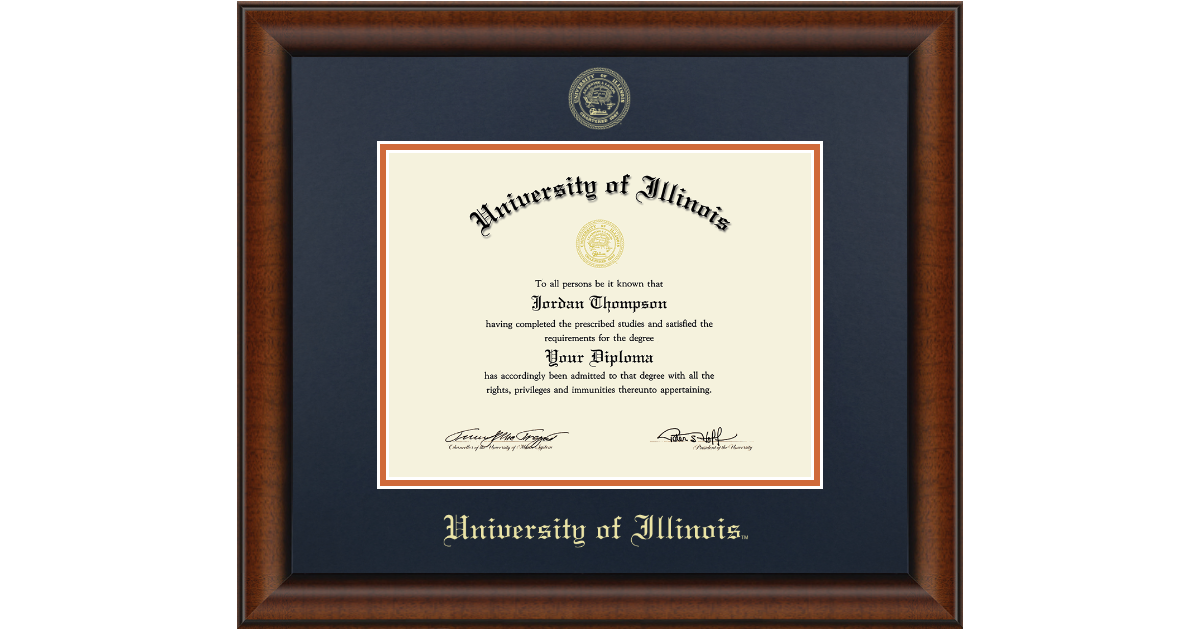 Gold Embossed Diploma Frame in Austin University of Illinois - Item ...