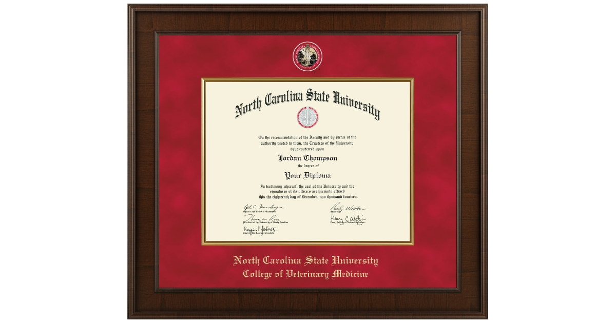 NCSU College of Veterinary Medicine Diploma Frames