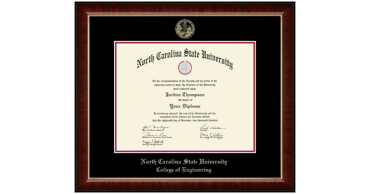 Gold Embossed Diploma Frame in Murano North Carolina State University ...