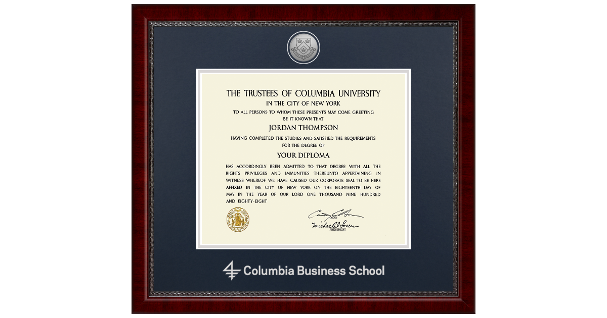 Silver Engraved Medallion Diploma Frame in Sutton Columbia University - Item #319208-CBS from ...