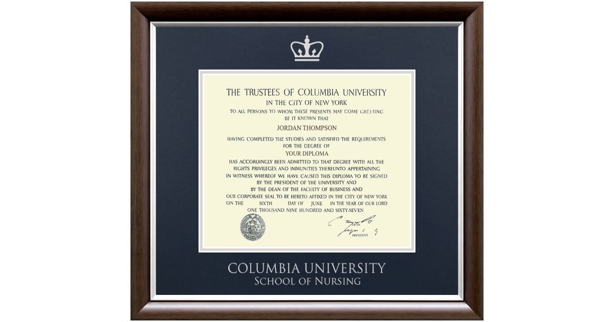 Silver Embossed Diploma Frame in Devonshire Columbia University - Item ...