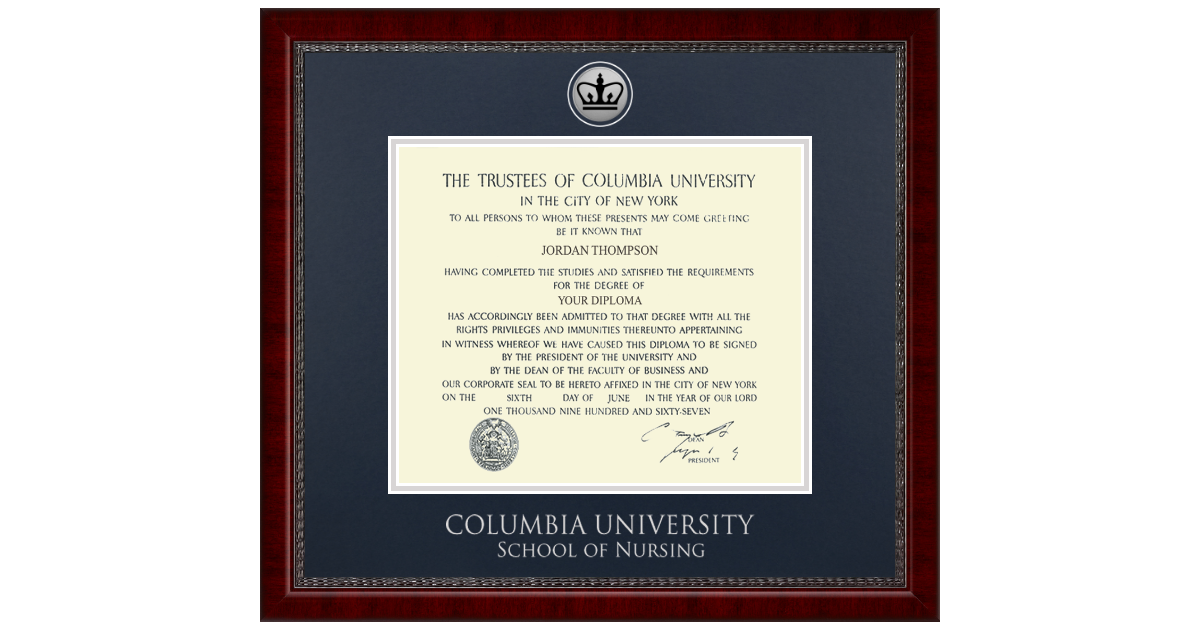 Silver Engraved Medallion Diploma Frame in Sutton Columbia University ...