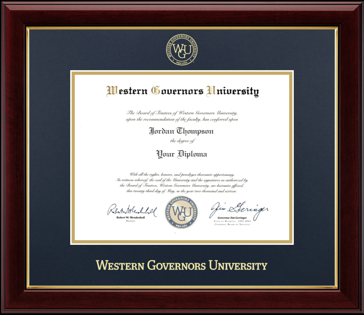 Western Governors University Gold Embossed Diploma Frame in Gallery ...