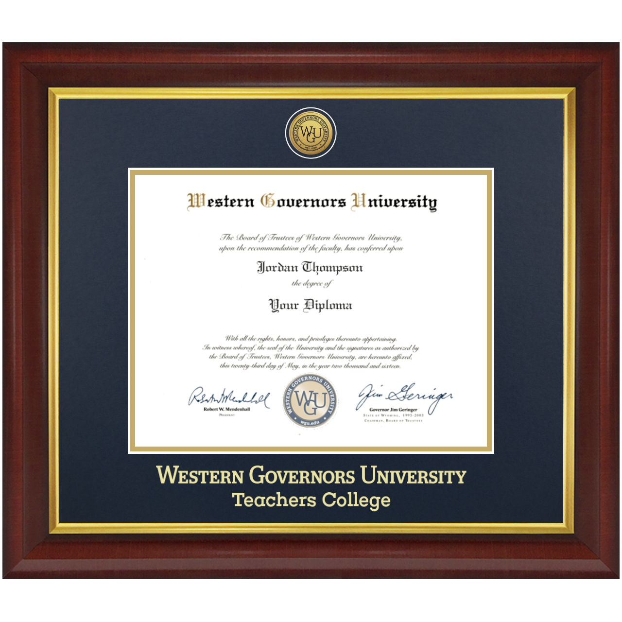 Gold Engraved Medallion Diploma Frame in Redding Western Governors ...