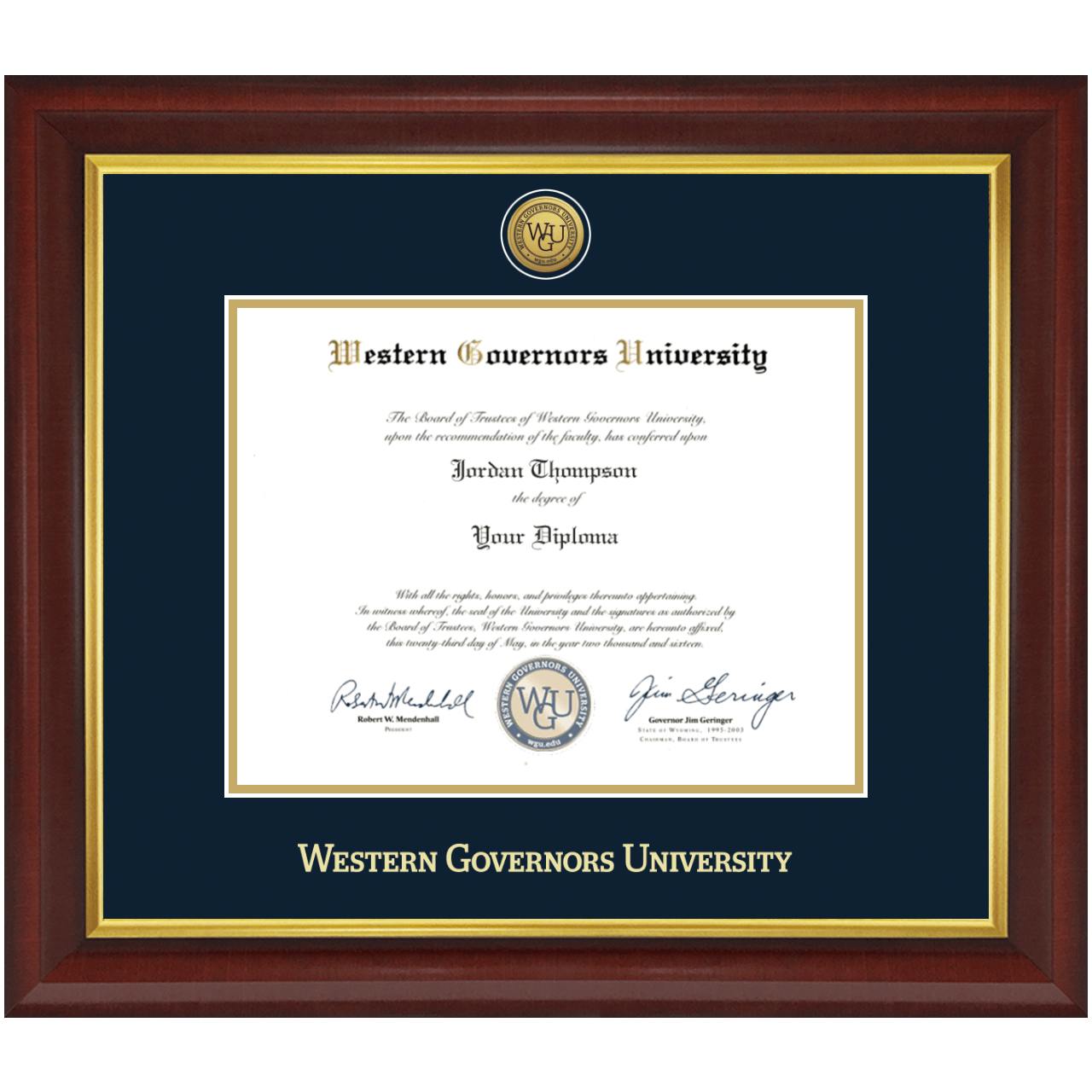 Gold Engraved Medallion Diploma Frame in Redding Western Governors ...