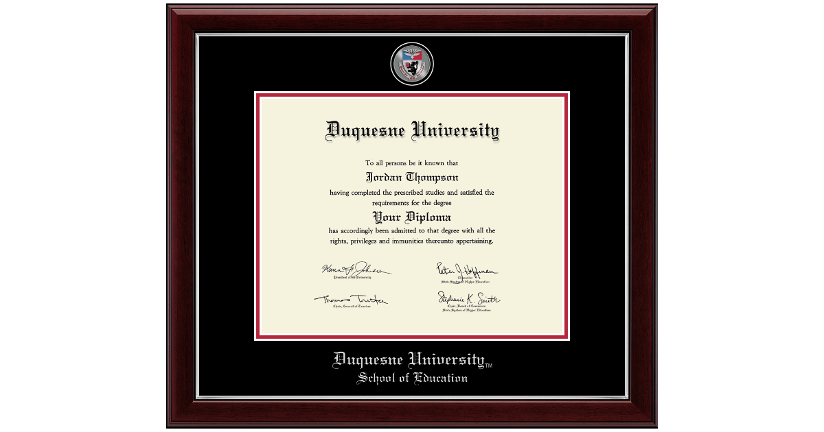 PhD- Masterpiece Medallion Diploma Frame in Gallery Silver Duquesne ...