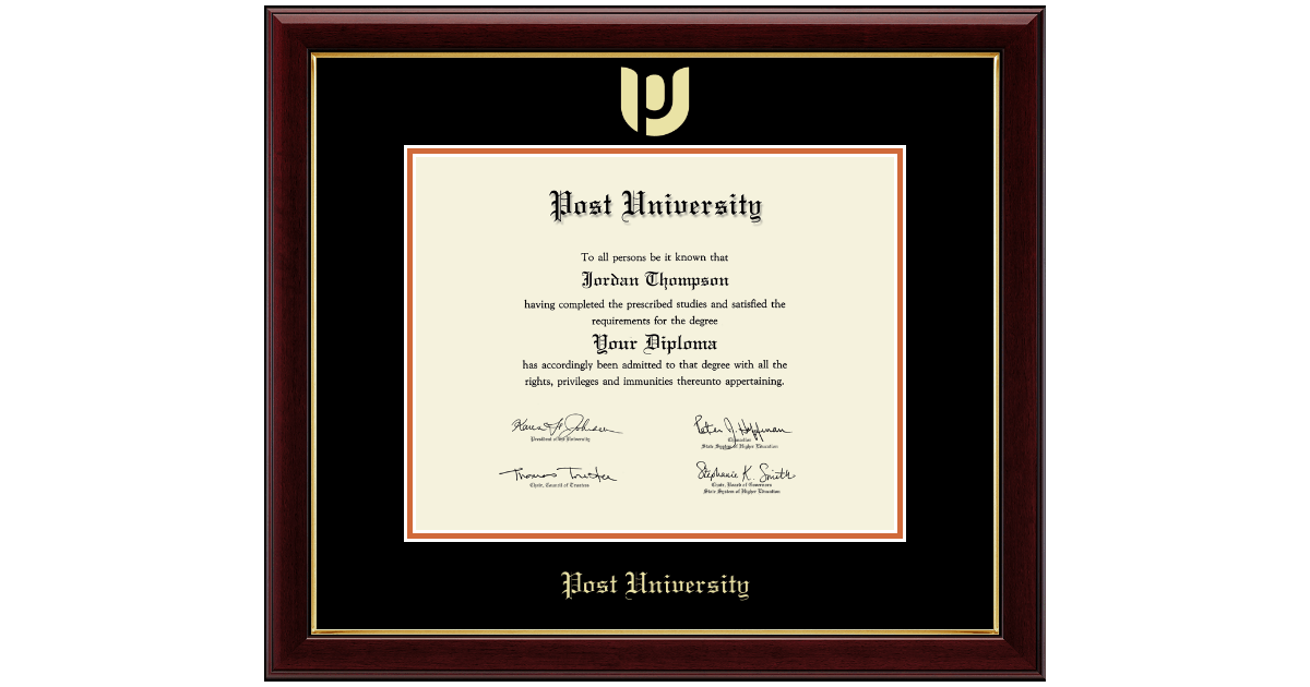 Gold Embossed Diploma Frame in Gallery Post University - Item #319845