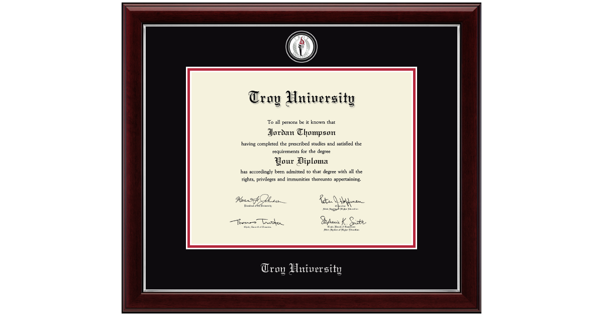 Masterpiece Medallion Diploma Frame in Gallery Silver Troy University - Item #320093 from Troy ...