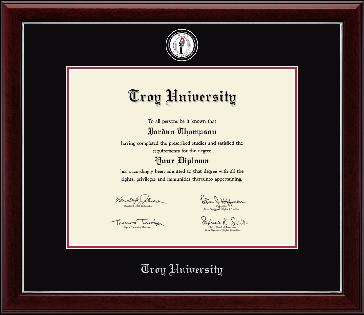 Troy University Masterpiece Medallion Diploma Frame in Gallery Silver ...