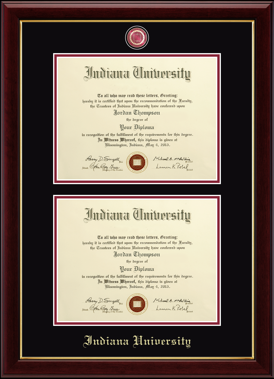 Indiana University Bloomington Masterpiece Medallion Double Diploma ...