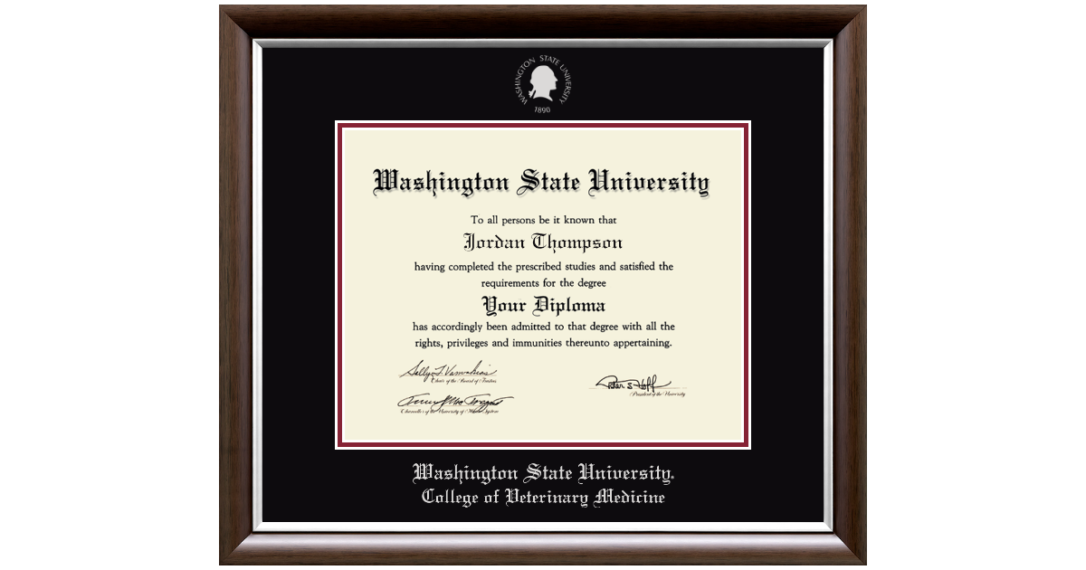 Silver Embossed Diploma Frame in Devonshire Washington State University ...