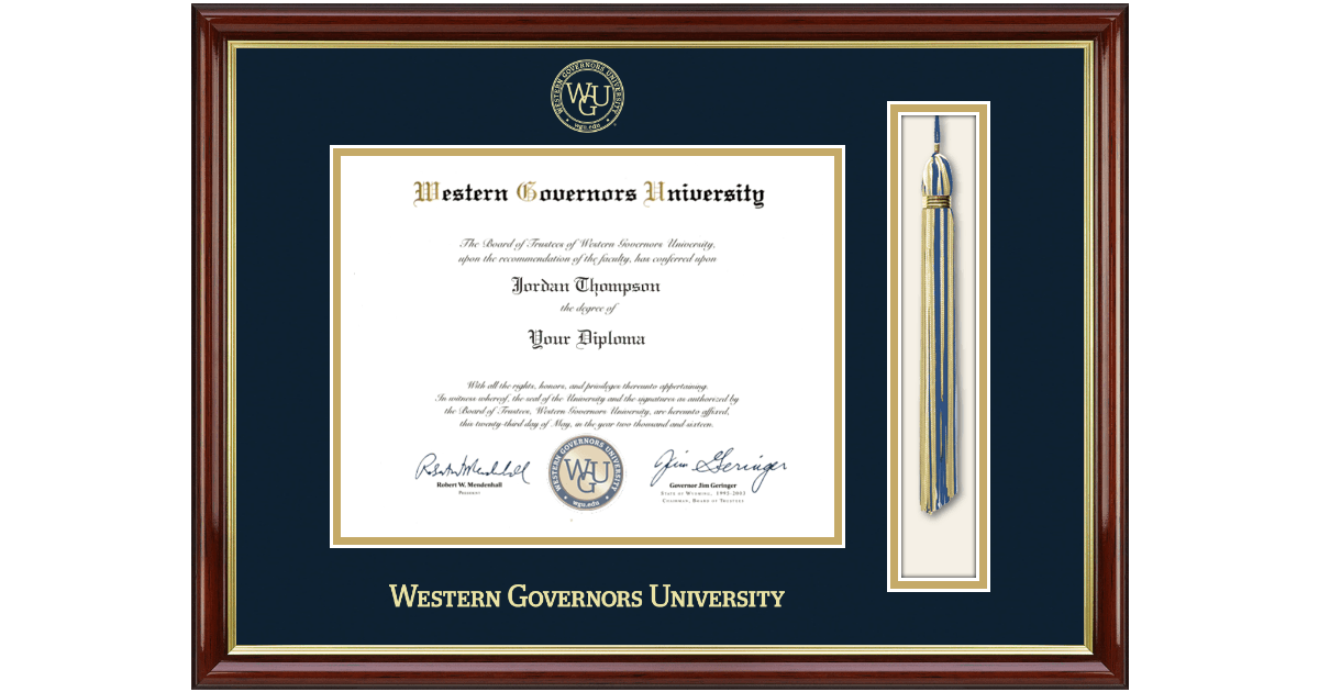 Tassel & Cord Diploma Frame in Southport Gold Western Governors ...
