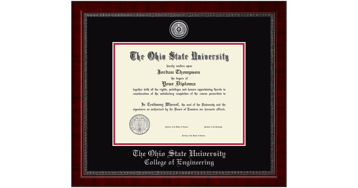 Silver Engraved Medallion Diploma Frame in Sutton The Ohio State ...