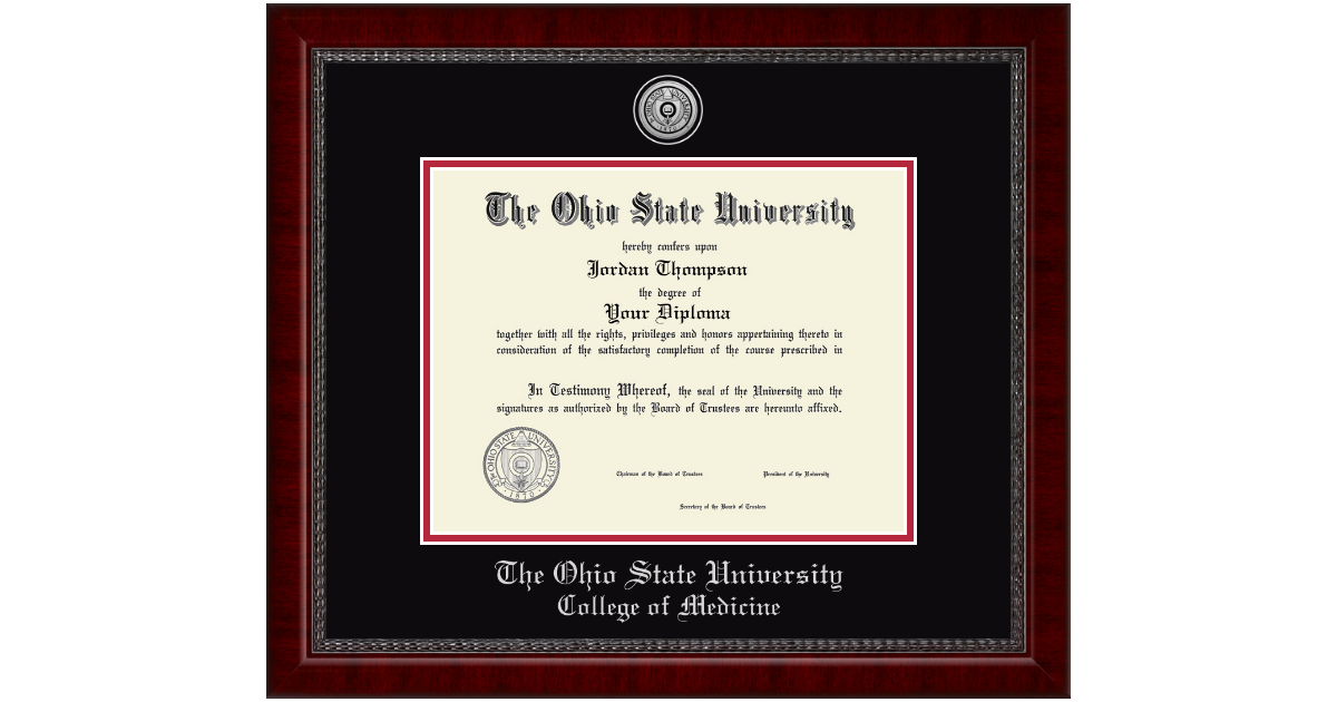 Silver Engraved Medallion Diploma Frame in Sutton The Ohio State ...