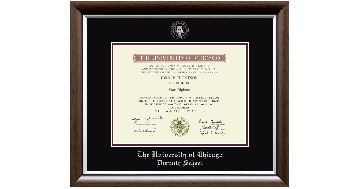 Silver Embossed Diploma Frame in Devonshire University of Chicago ...