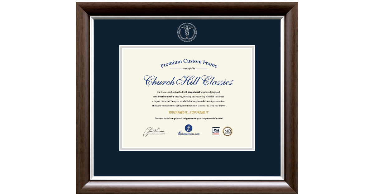 Embossed Medical Certificate Frame in Devonshire Medical School ...