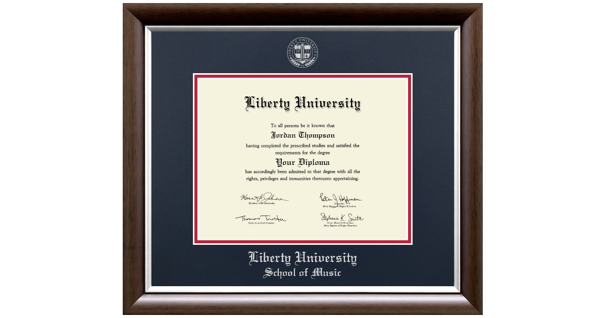 Silver Embossed Diploma Frame in Devonshire Liberty University - Item ...
