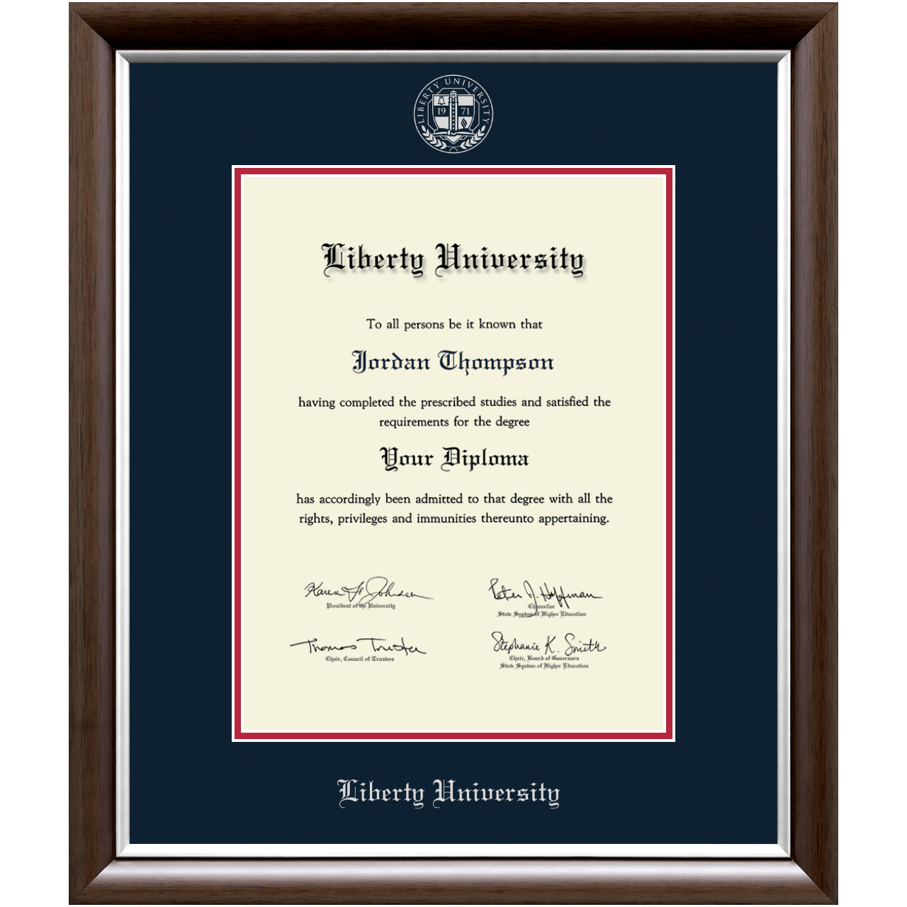 Masters/PhD- Silver Embossed Diploma Frame in Devonshire Liberty ...