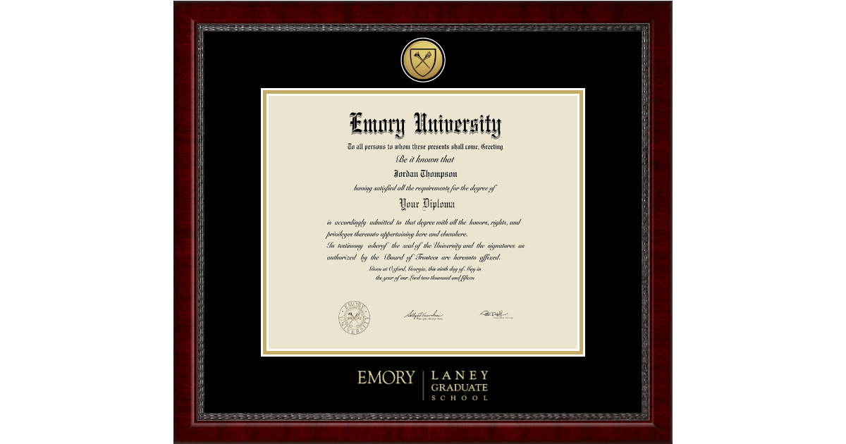 Gold Engraved Medallion Diploma Frame in Sutton Emory University - Item ...