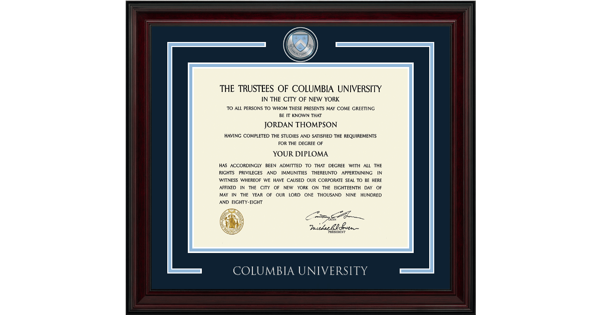 Showcase Edition Diploma Frame in Encore Columbia University - Item ...