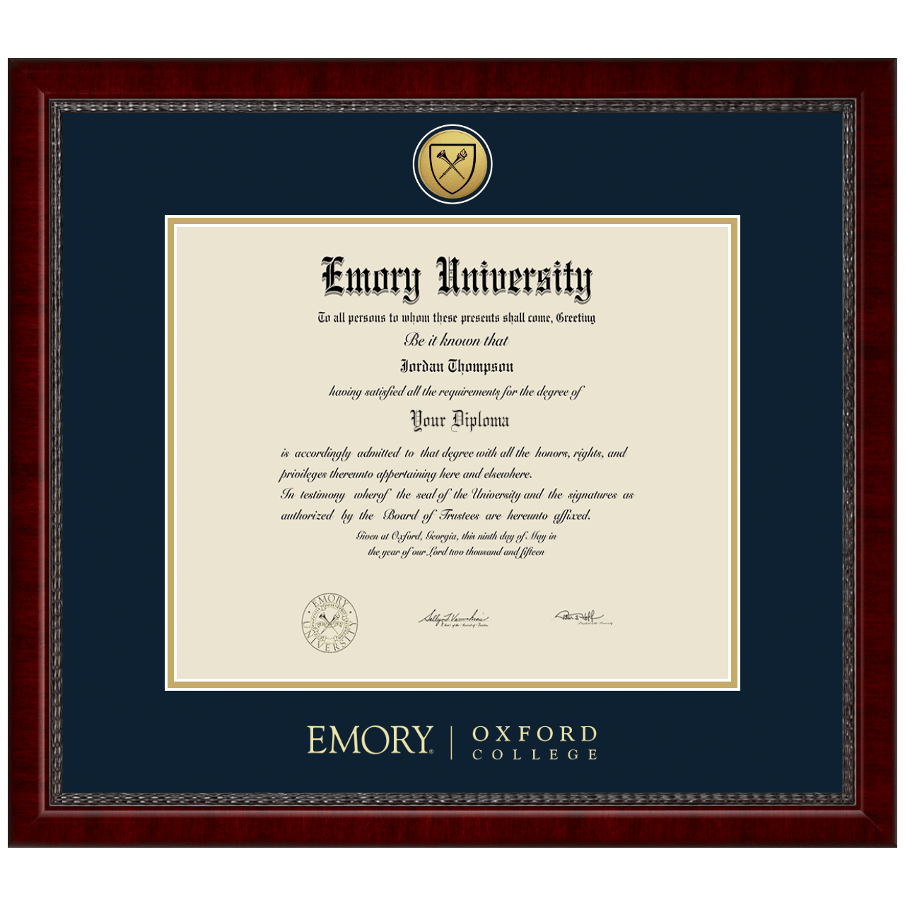 Gold Engraved Medallion Diploma Frame in Sutton Emory Oxford College ...