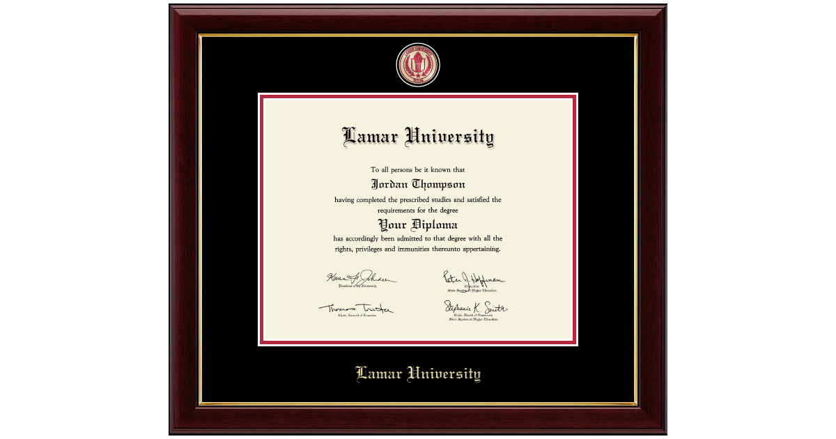 Masterpiece Medallion Diploma Frame in Gallery Lamar University - Item ...