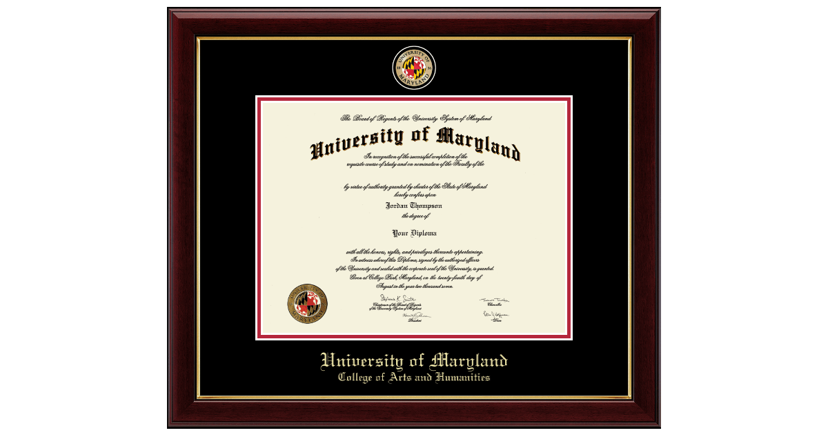 Masterpiece Medallion Diploma Frame in Gallery University of Maryland ...