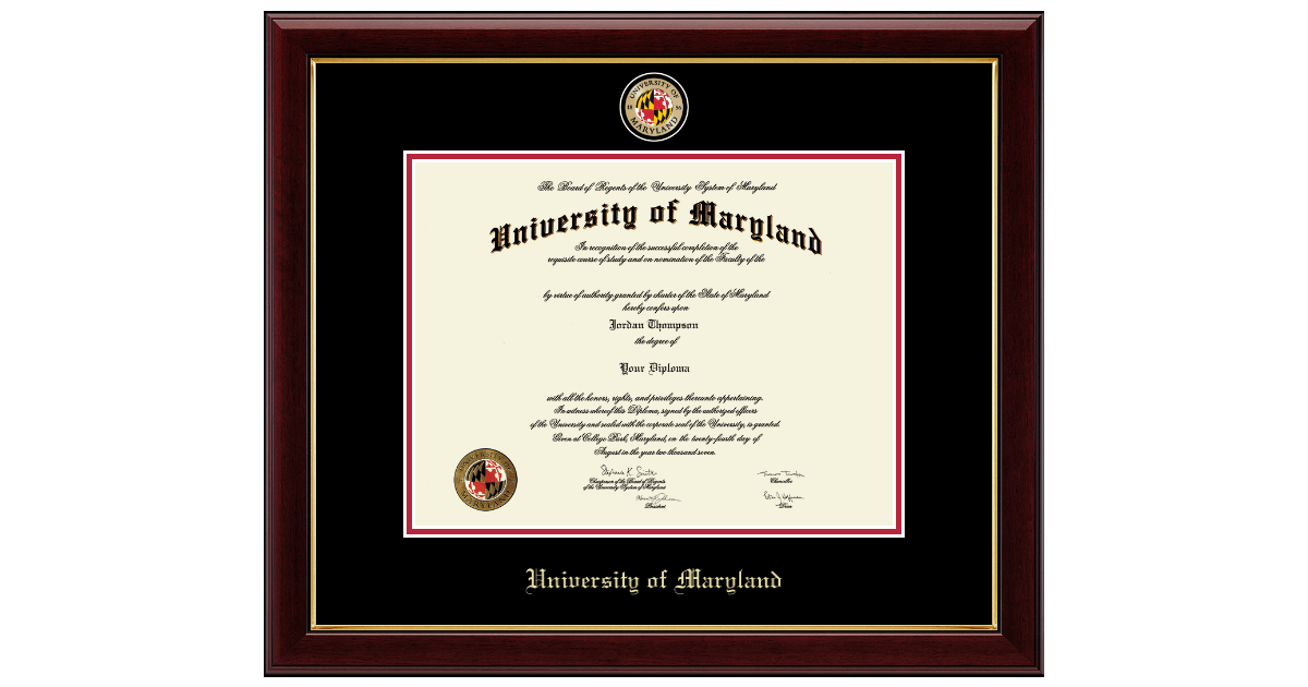 Univ of Maryland- Masterpiece Medallion Diploma Frame in Gallery ...
