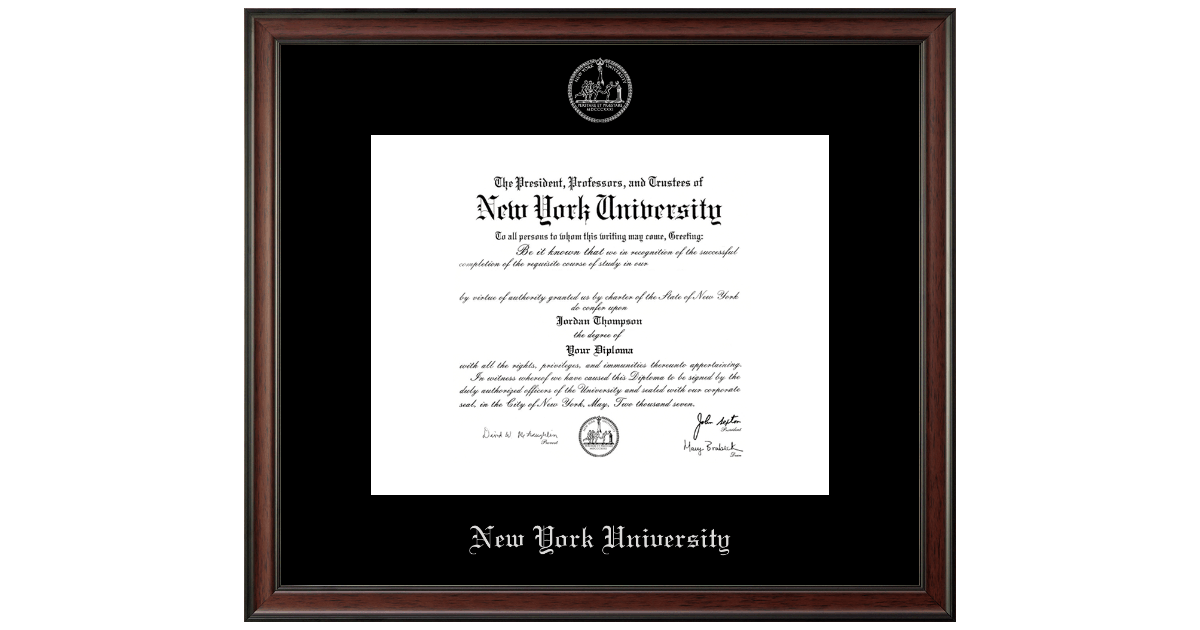 Silver Embossed Diploma Frame in Studio New York University - Item #321511