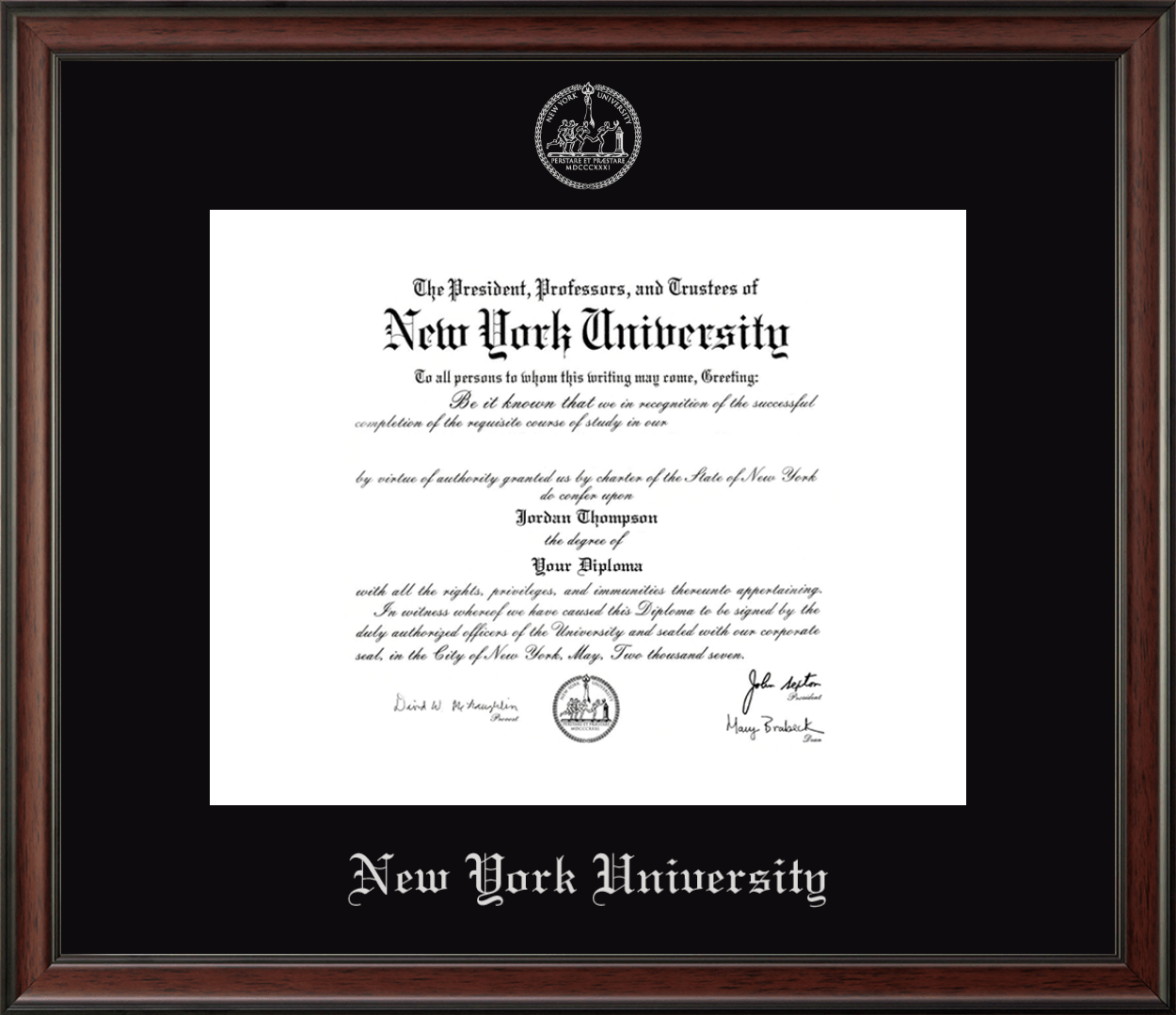 New York University Silver Embossed Diploma Frame in Studio - Item #321511